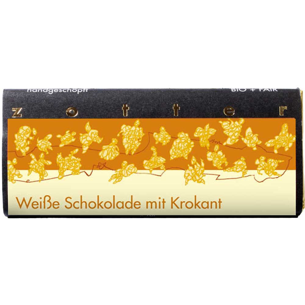 Zotter: weiße Schokolade mit Krokant BIO | Chocolats-de-Luxe