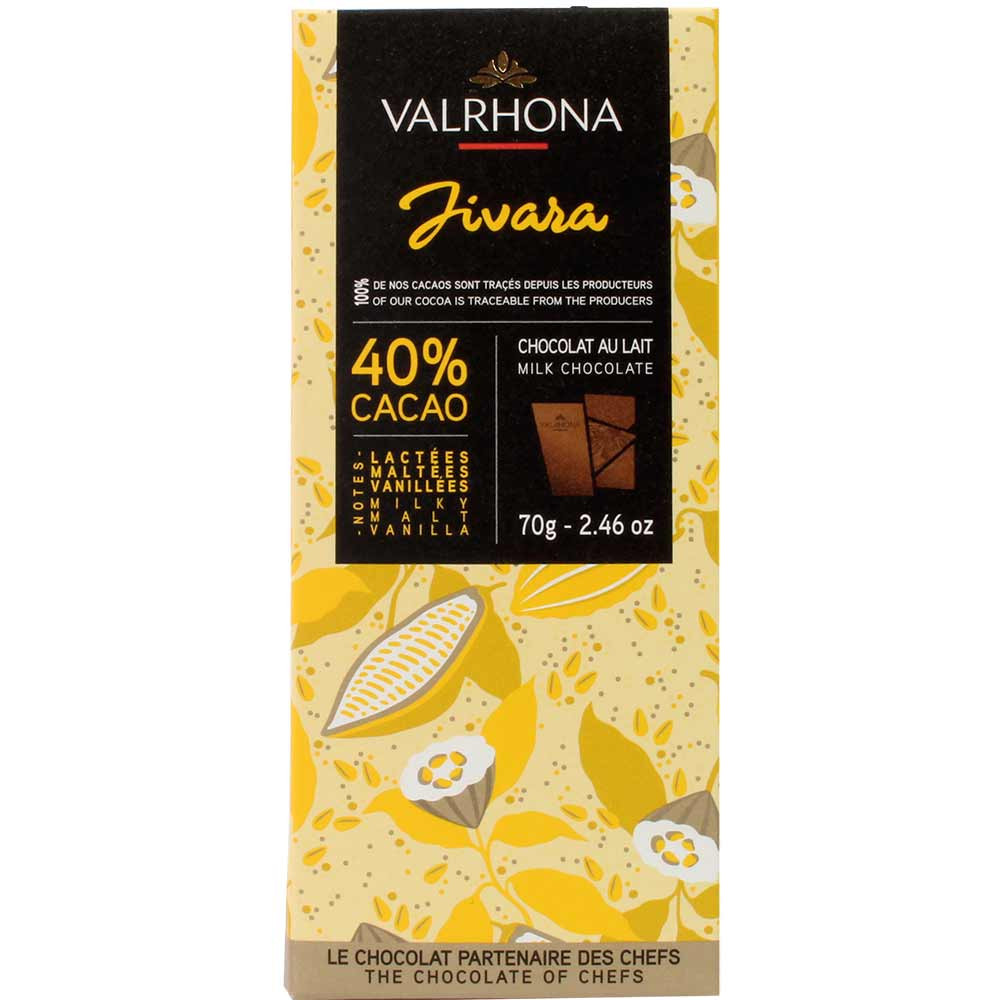 VALRHONA: Jivara 40% Milkchocolate buy here | Chocolats-de-luxe
