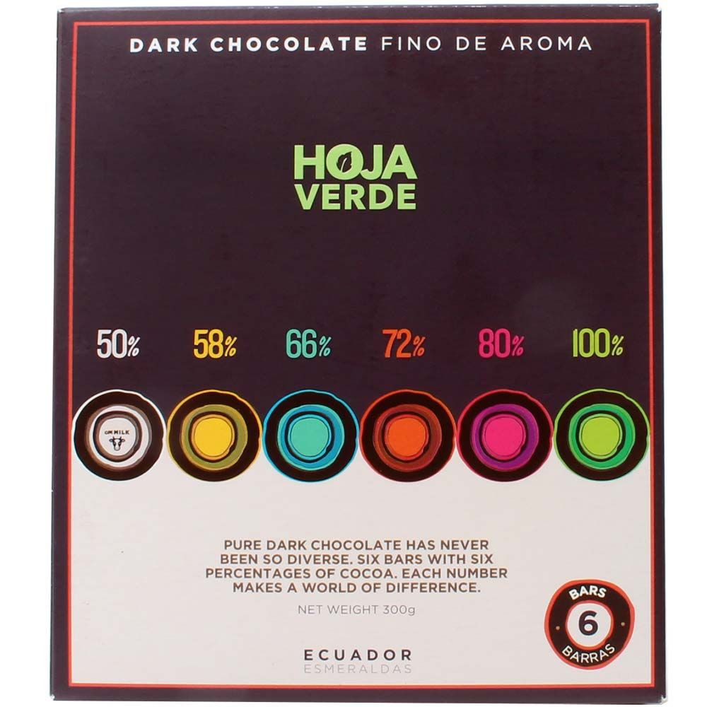 Hoja Verde: Gift Set 6 Barras - all 6 varieties of chocolate