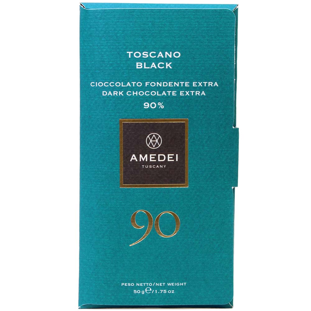 "The 90s" dark chocolate package with 90 +% cocoa