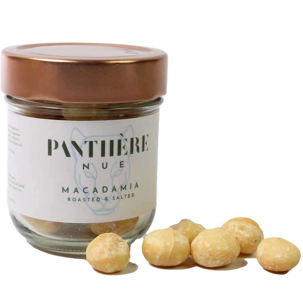 Macadamia nuts roasted and salted in jar